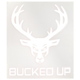 Bucked Up Logo Sticker - White