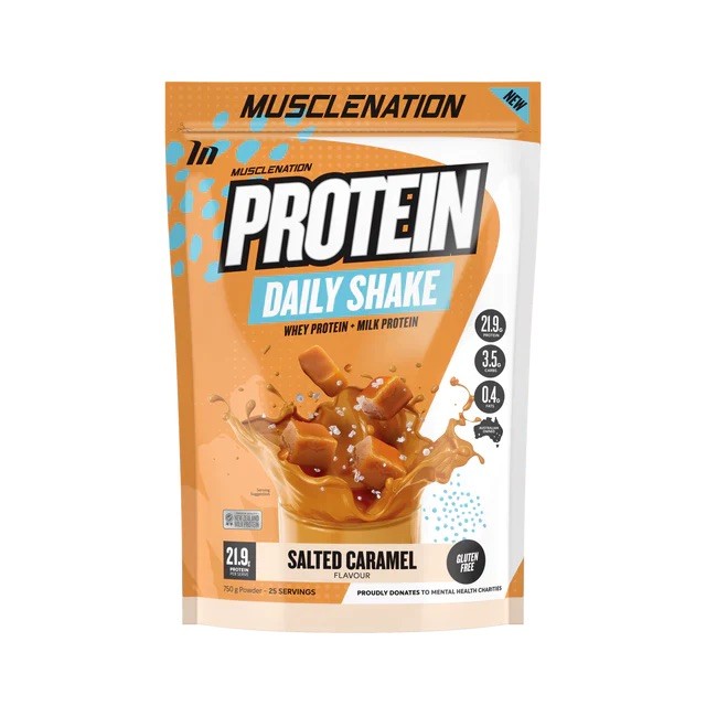 Muscle Nation Daily Shake 25 Serves Salted Caramel - Dated 8/25
