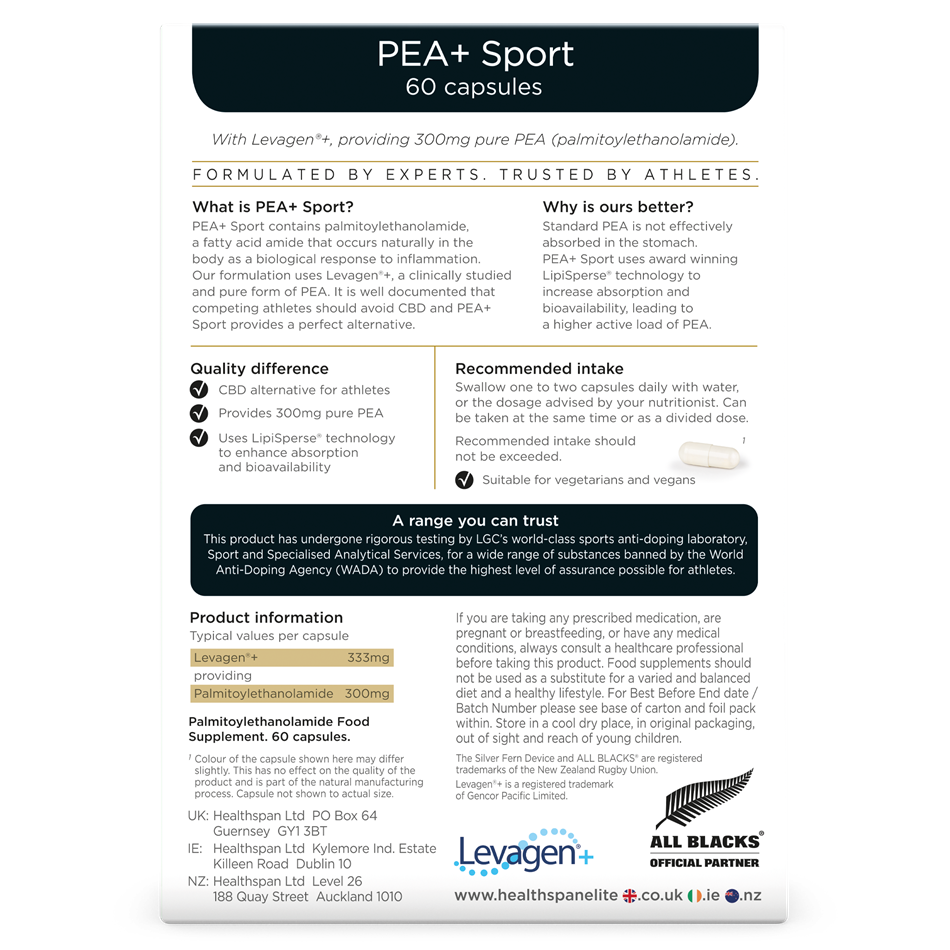 Healthspan Elite Pea+ Sport 60 Capsules (CLEARANCE) - 04/23 Dated